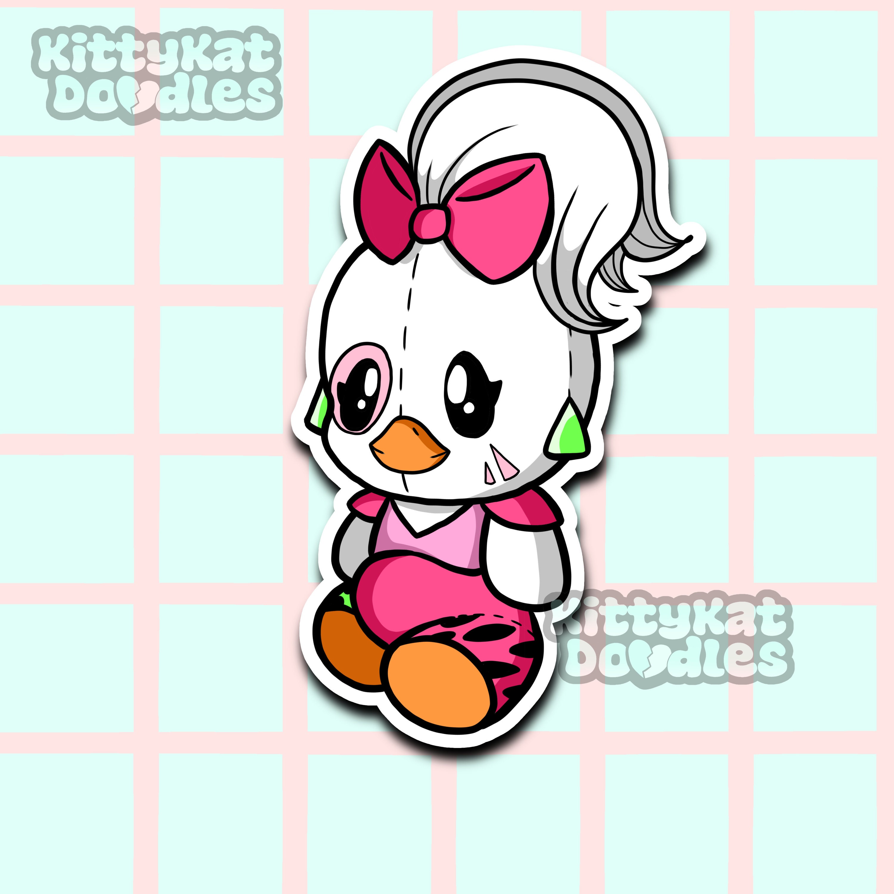 Chica Security Breach FNAF Plushy Stickers - Etsy