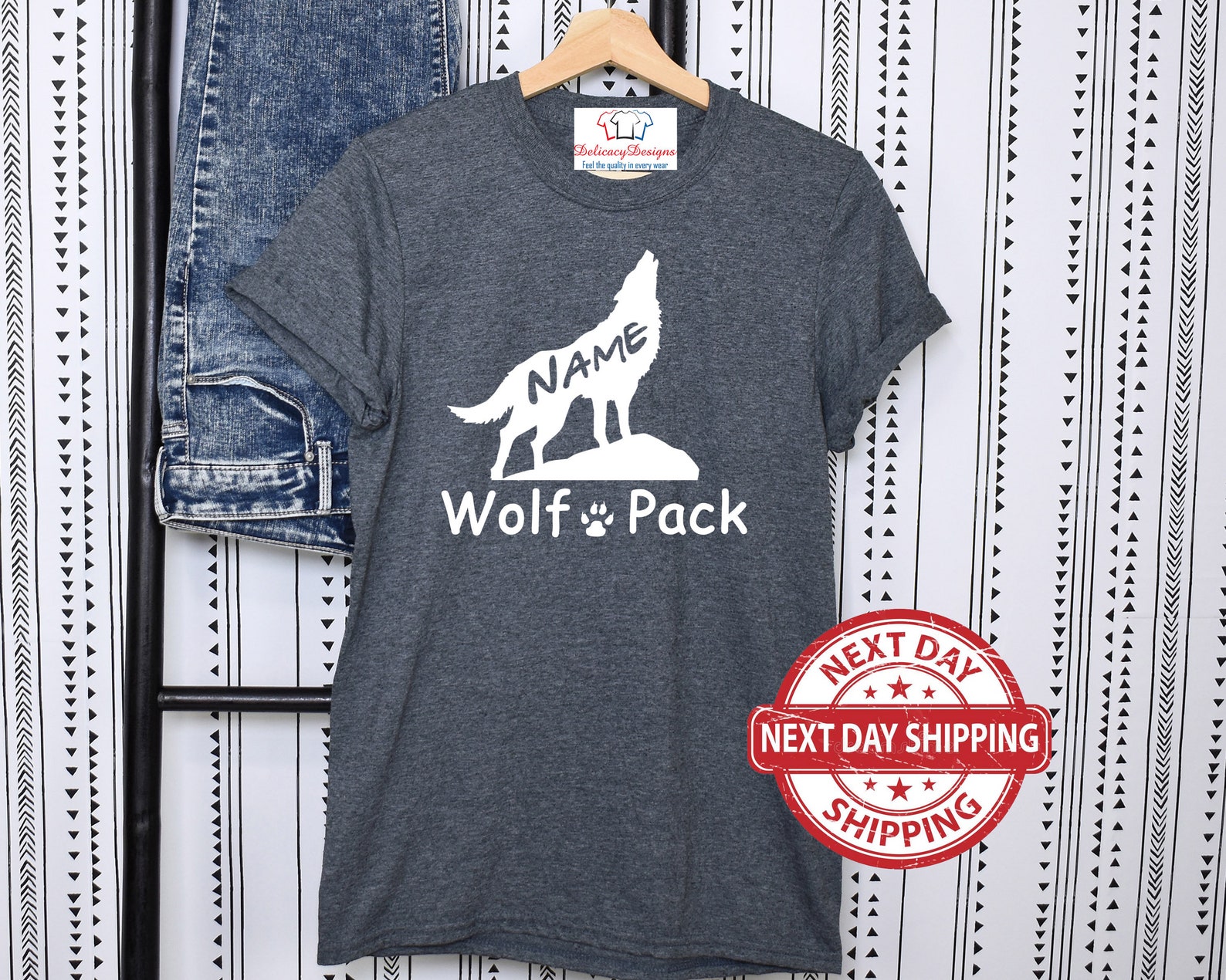 Wolf Pack Shirts, Wolf Family Matching T-shirts, Mama Wolf, Papa Wolf ...