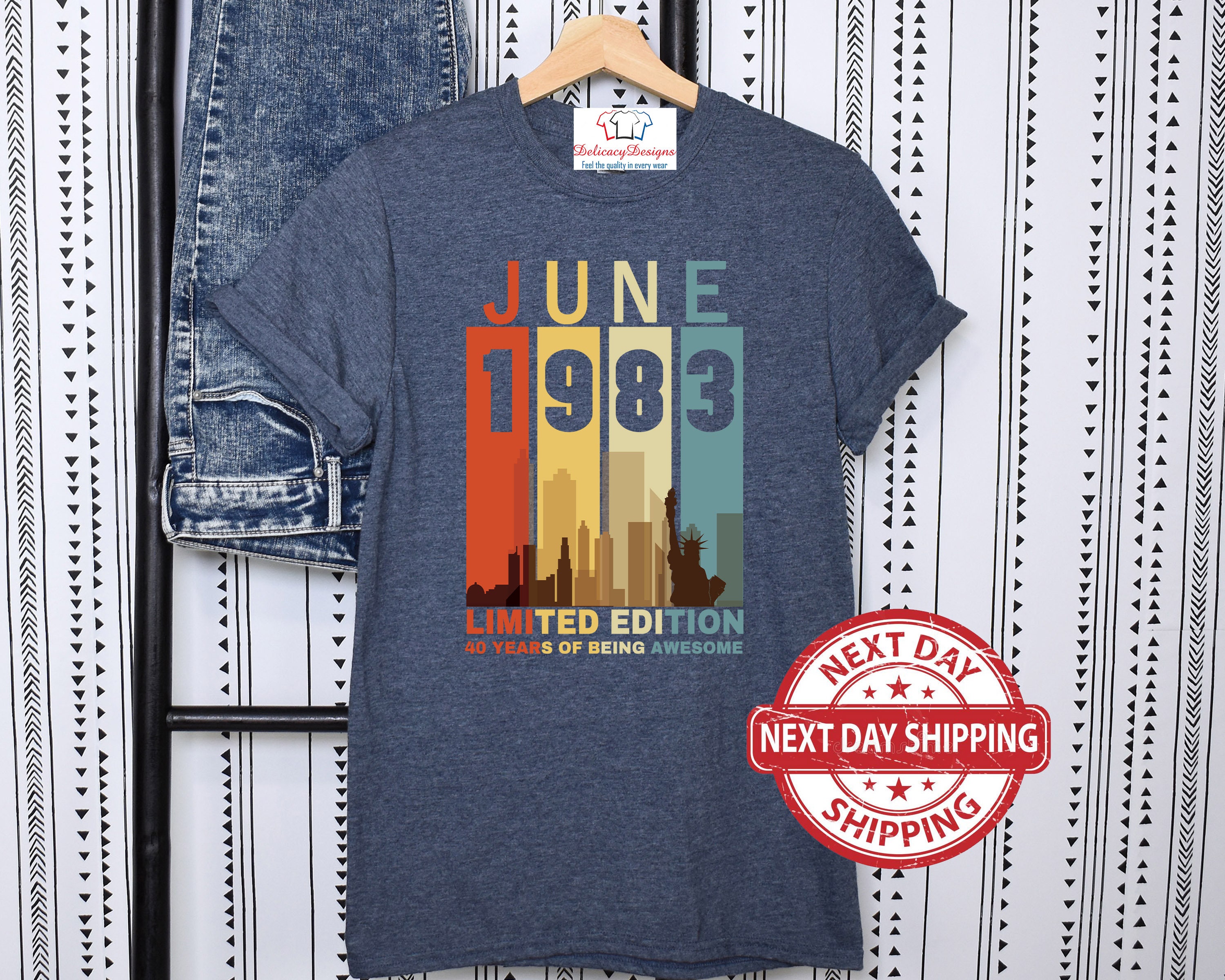 June 1983 Limited Edition 40 Years of Being Awesome Shirt,40th Birthday ...