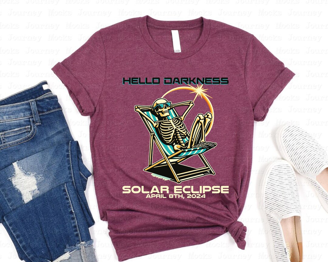 Hello Darkness Solar Eclipse Shirt, April 8th 2024 Shirt, Eclipse Event ...