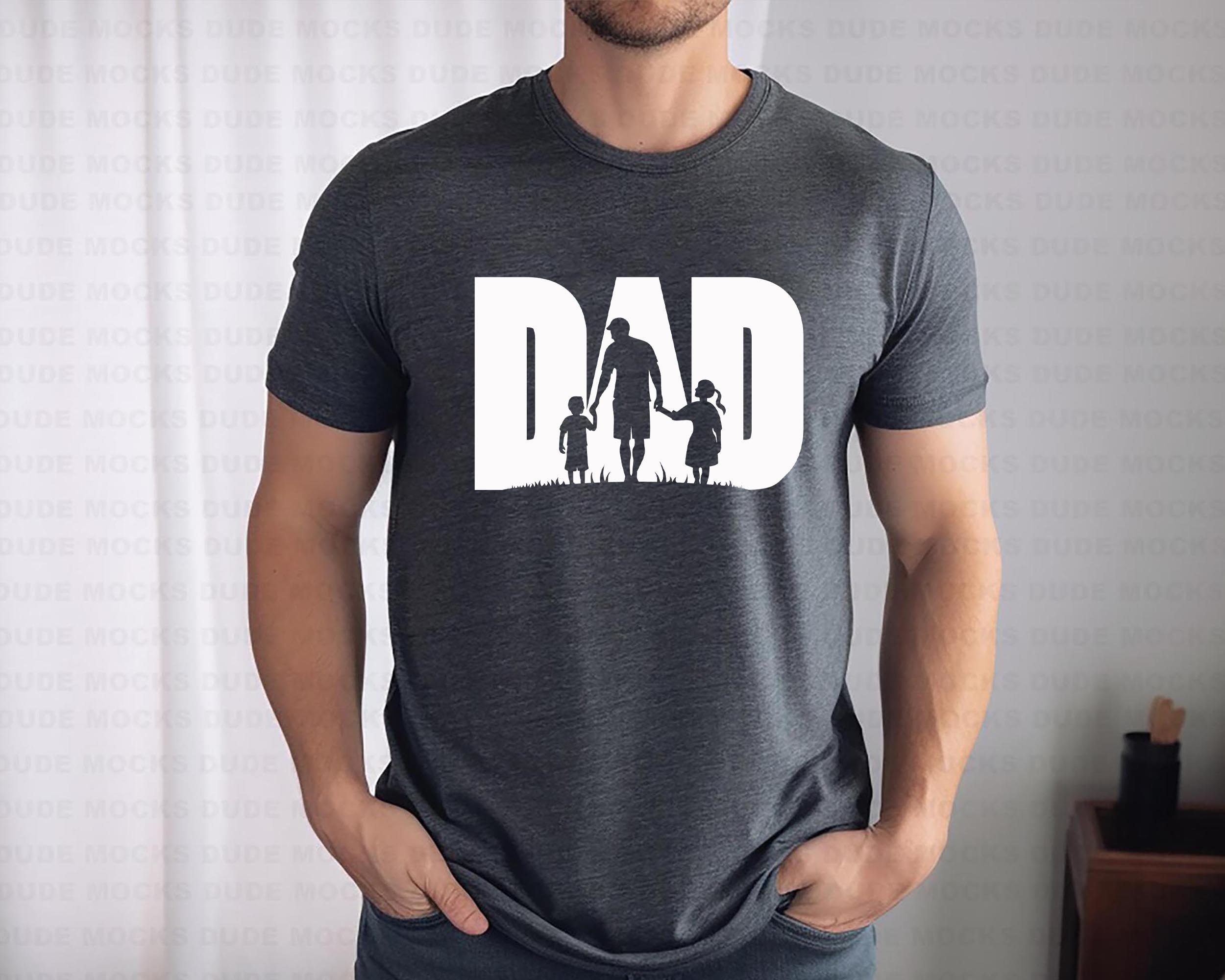 Dad and Kids Silhouette Shirt, Dad and Children Tees, Dad Life Shirt ...