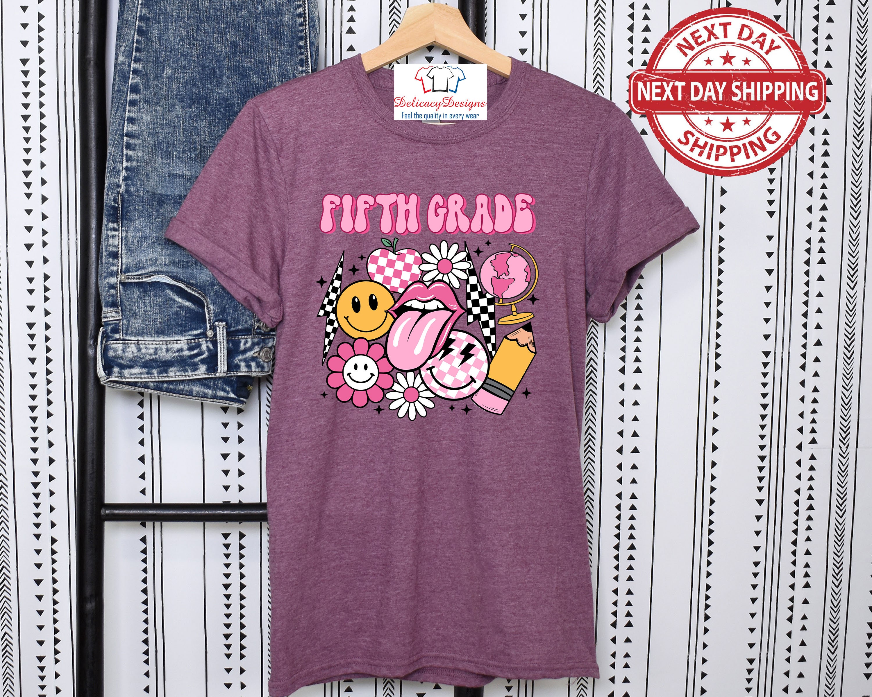 5th Grade Shirt, Fifth Grade Shirt, Pink Grade Shirt, School Team Shirt ...