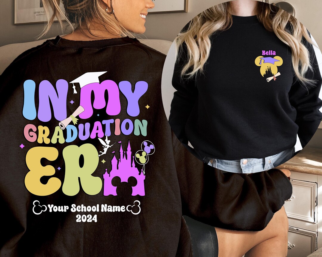 Personalized in My Graduation Era Sweatshirt, Custom Name School Mickey ...