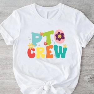 PTO Crew Shirts, Floral PTO Shirt, Parent Teacher Organization Shirt ...