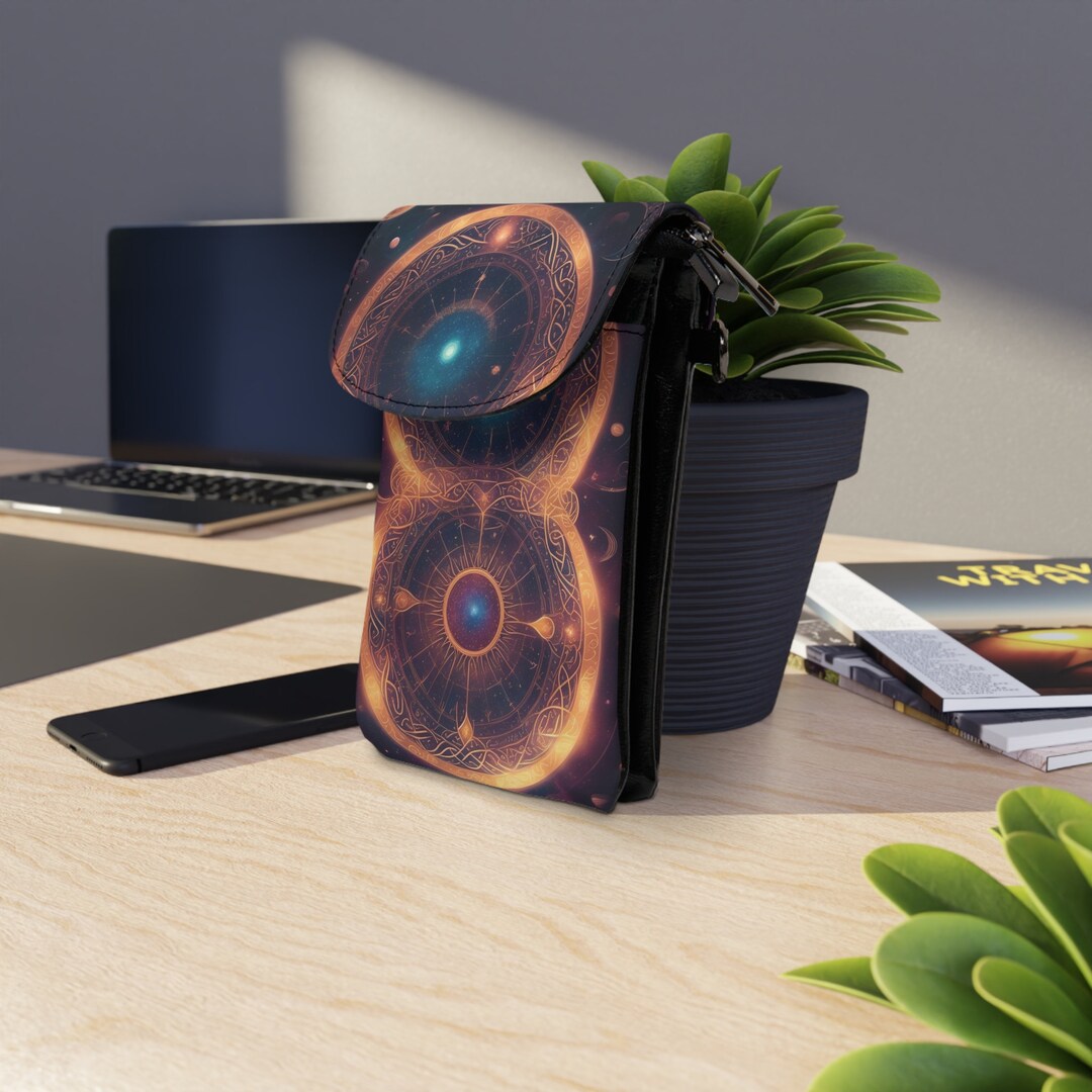 Celtic Constellation Cell Case, Zodiac Celtic Wheel Cell Wallet, Small ...