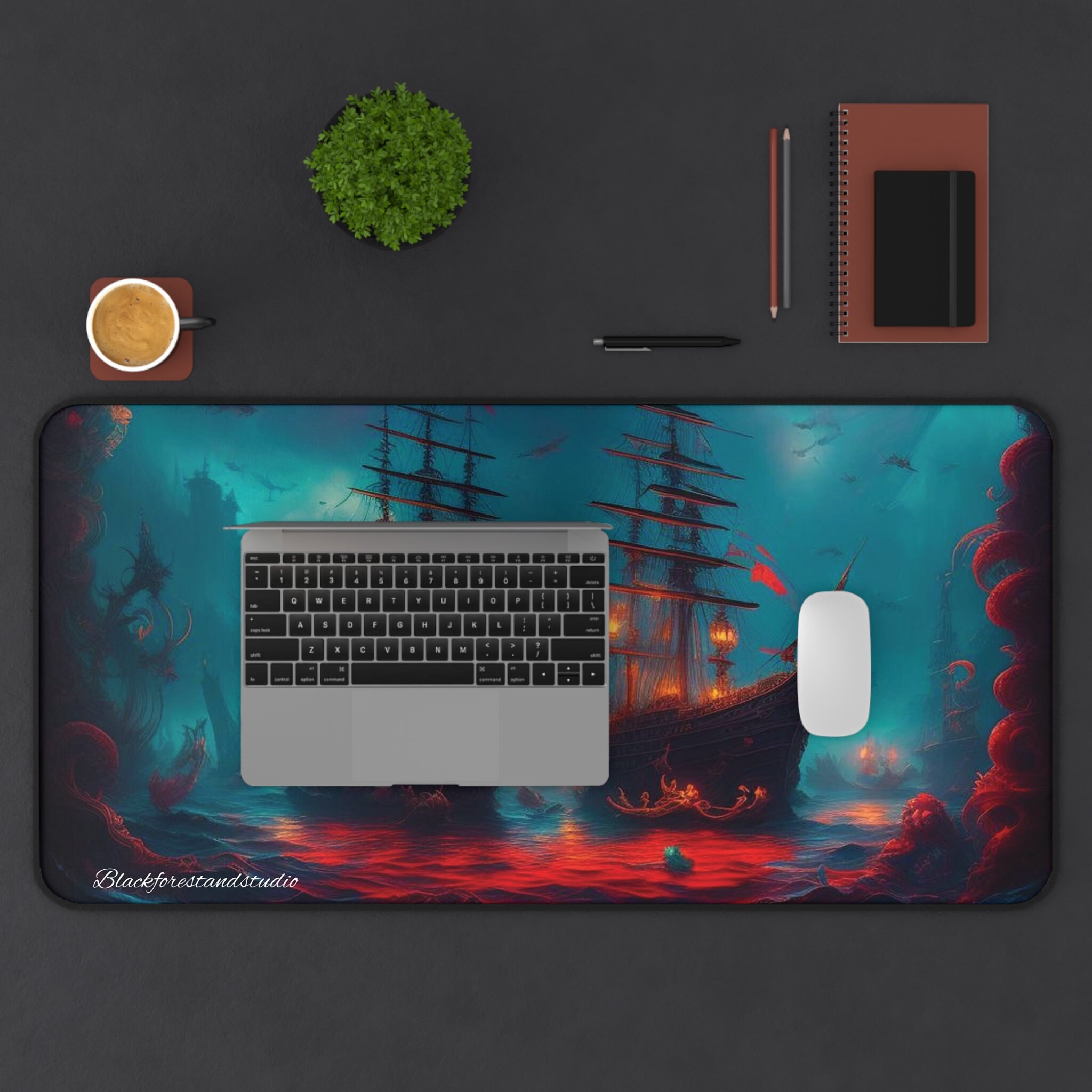 Ethereal Ghost Ship Desktop Mat Cover, Computer Mat, Mat Cover - Etsy