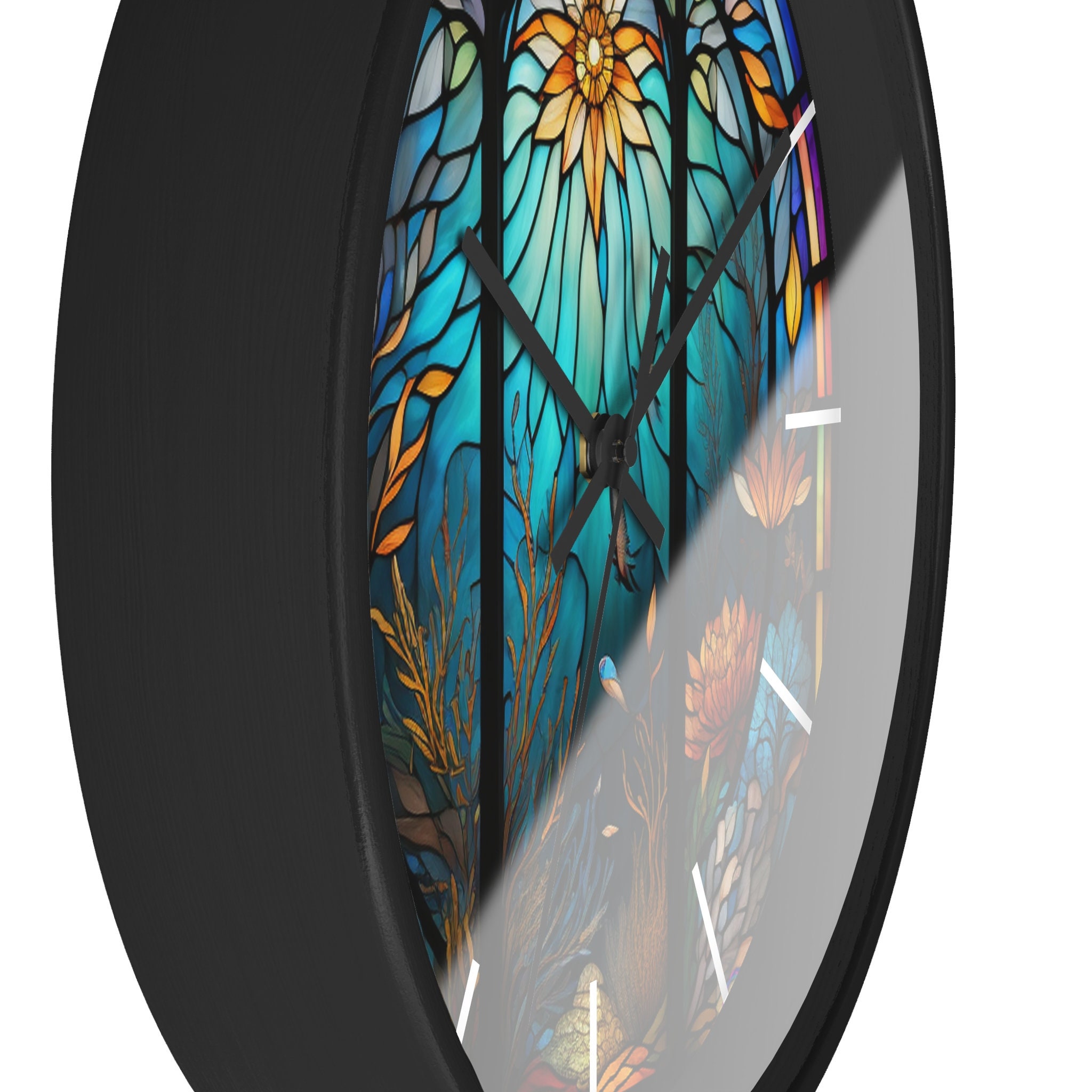 AquaGlow Stained Glass Wall Clock, Stained Glass Designed & Sold By ...