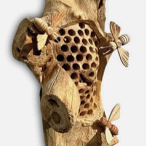Bees on Honey Bee Hive Wall Decor, Art, Bee Wood Carving, Insect Statue ...