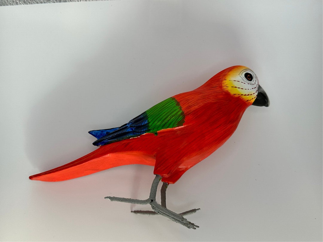 Hand Carved Parrot 5 Tall - Etsy