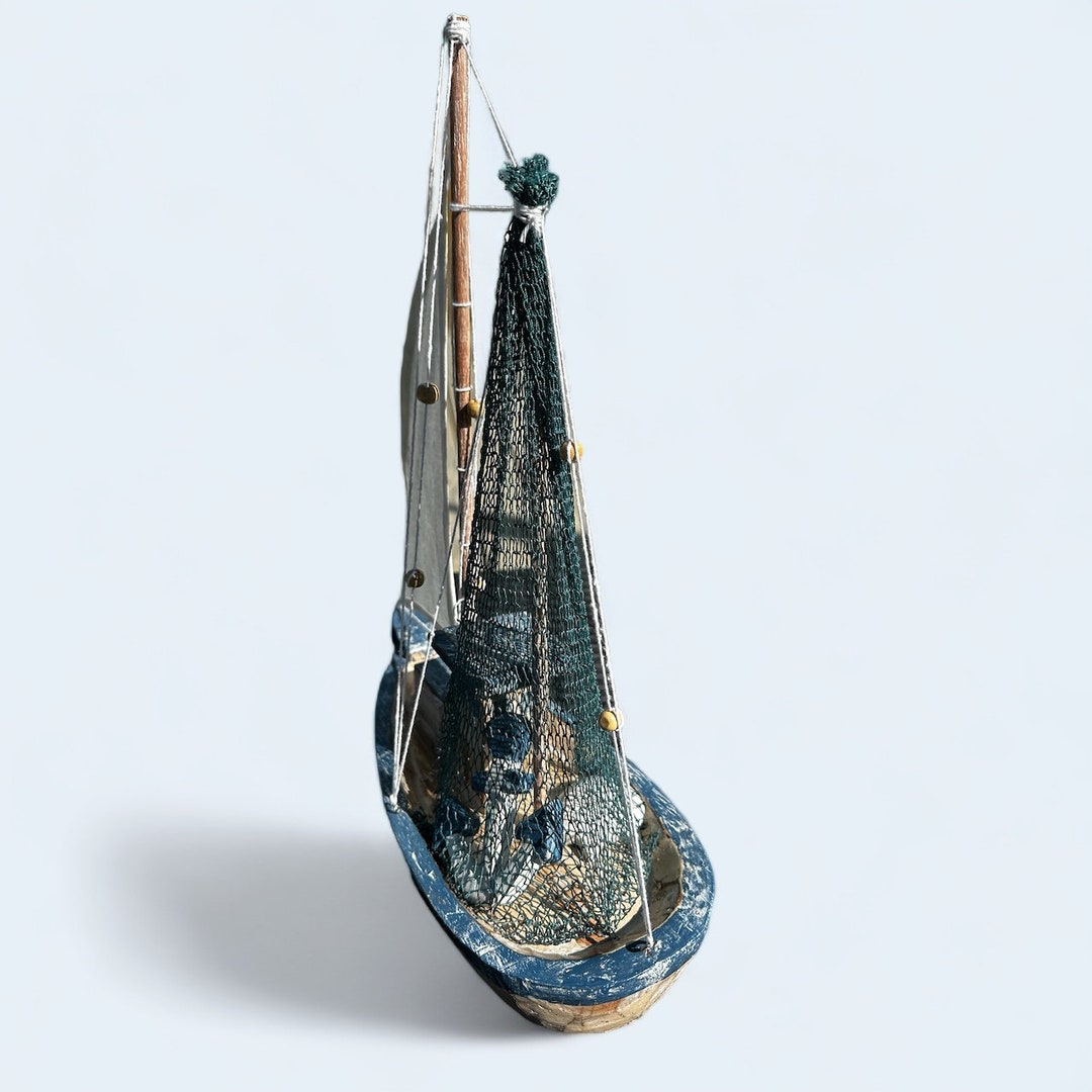 Handcrafted Wooden Sailboat: Large 18 Tall Vintage-inspired Nautical ...