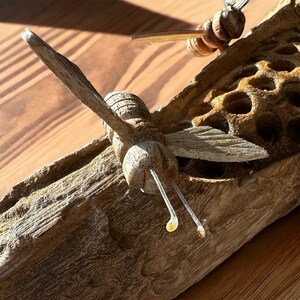 Bees on Honey Bee Hive Wall Decor, Art, Bee Wood Carving, Insect Statue ...