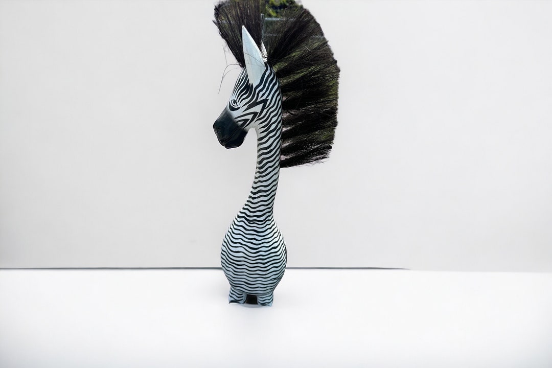 Large Zebra Hand Carved Wooden 19 X 5 X 3 Tall Zebra Sculpture the ...