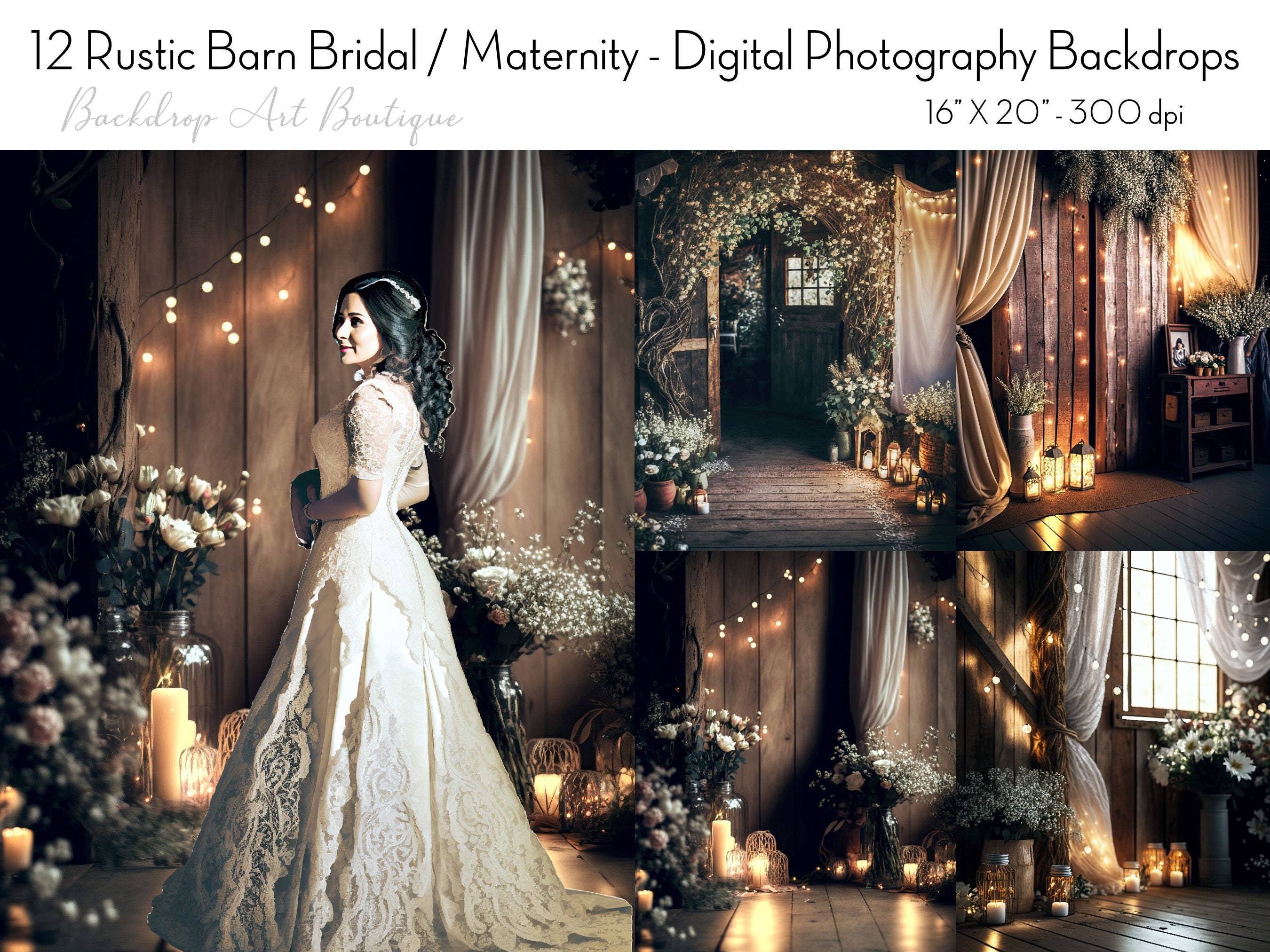 12 Charming Rustic Barn Décor &twinkling Lights Digital - Etsy