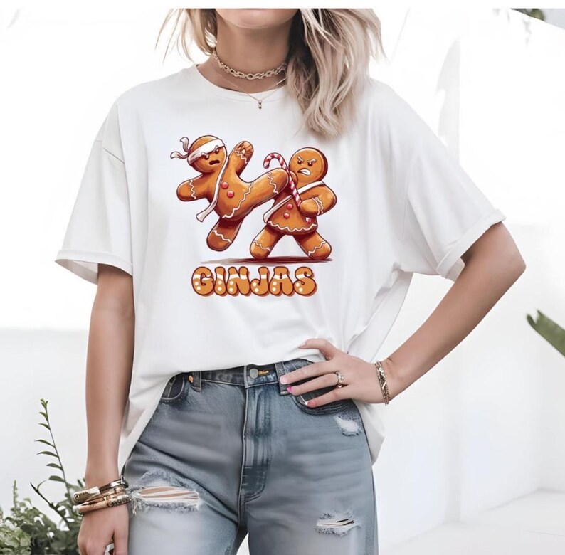 GINJAS. Gingerbread Ninjas. Karate. Sparing, Christmas Shirt - Etsy