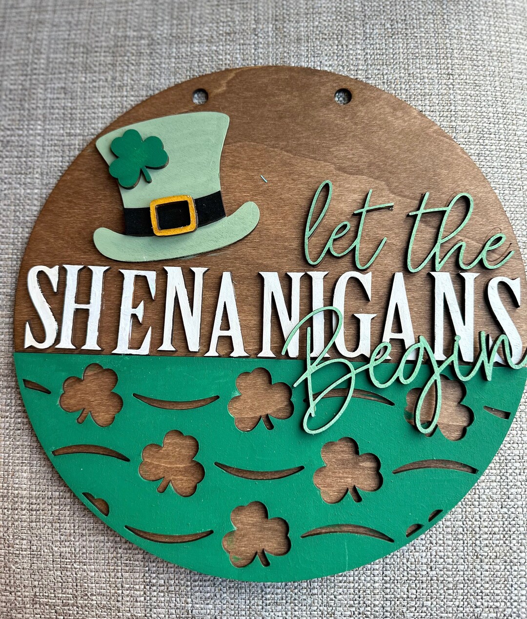 Let the Shenanigans Begin Round Door Sign - Etsy