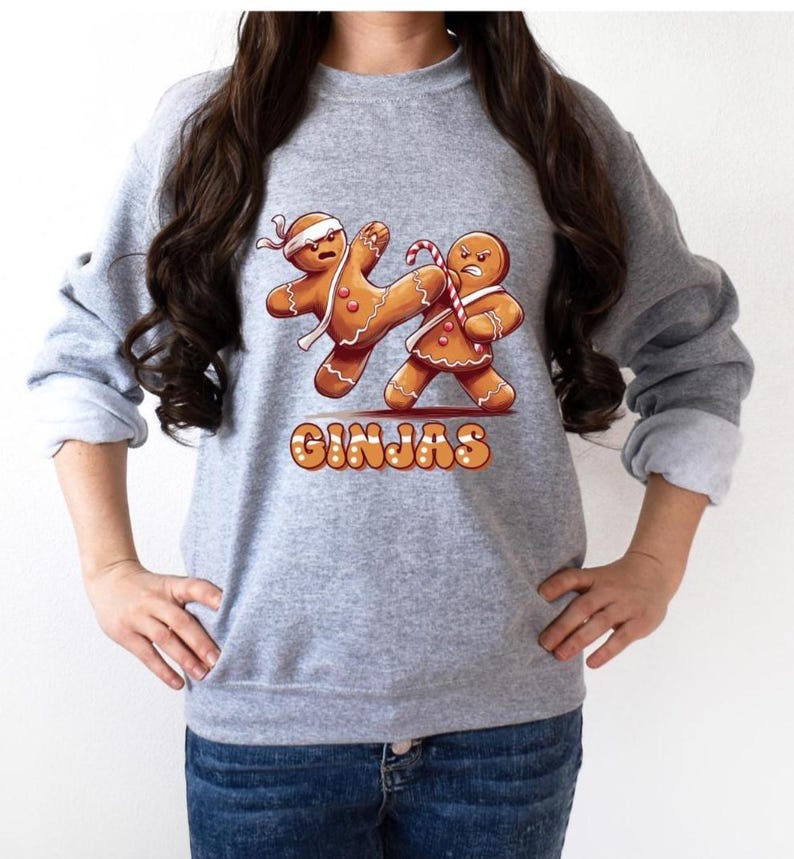 GINJAS. Gingerbread Ninjas. Karate. Sparing, Christmas Shirt - Etsy