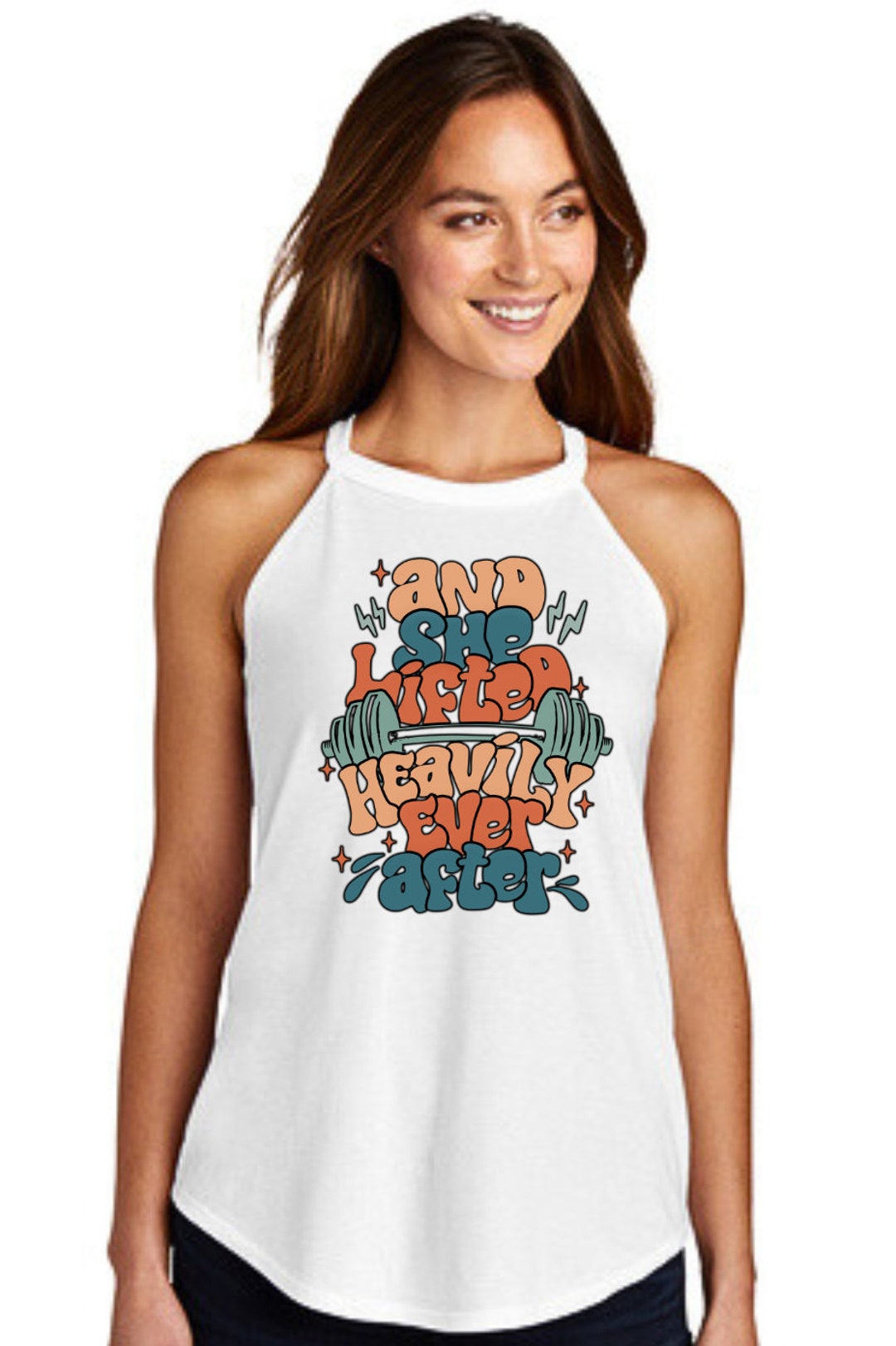 And She Lifted Heavily Ever After - Rocker Tank Top-district. Lifting ...