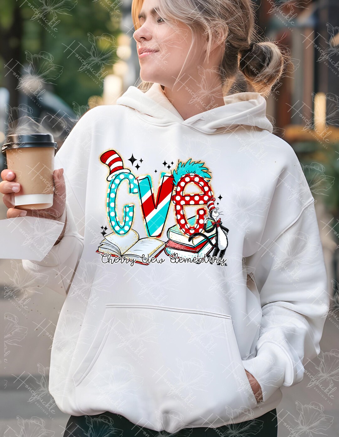 Cherry View Elementary - Adult, CVE, Bright Whimsical Font, Books, Love ...