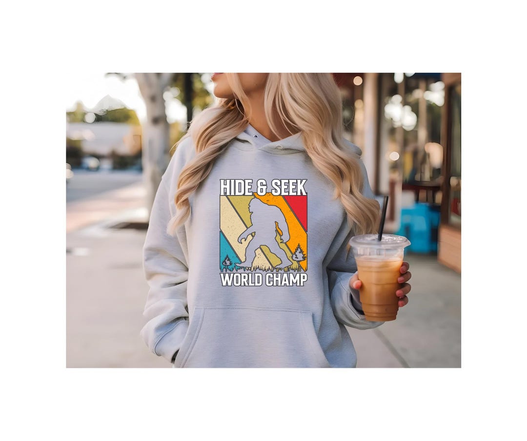 HIDE and SEEK World Champion. Bigfoot. Sasquatch. Retro Colors. - Etsy