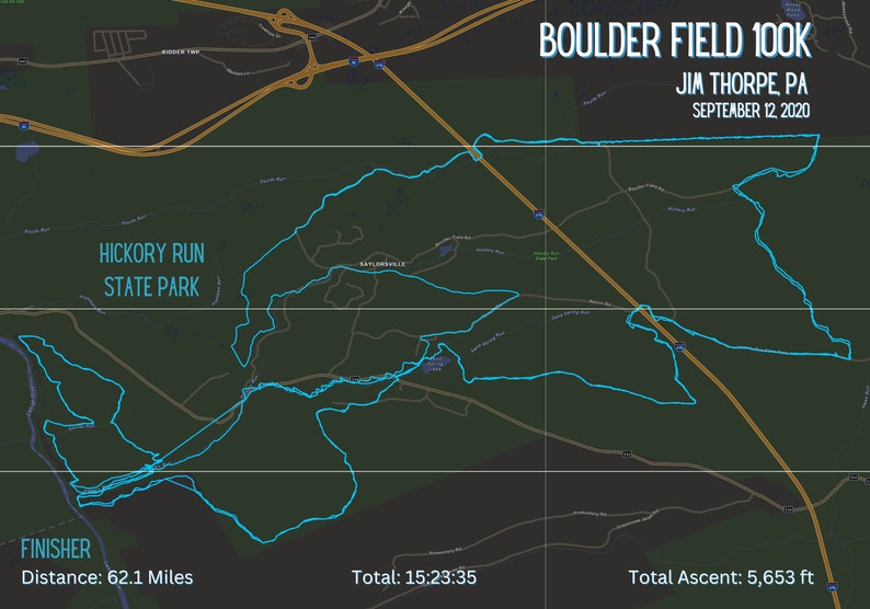 Custom Ultra Marathon Garmin / Strava Map Personalized Digital Art for ...