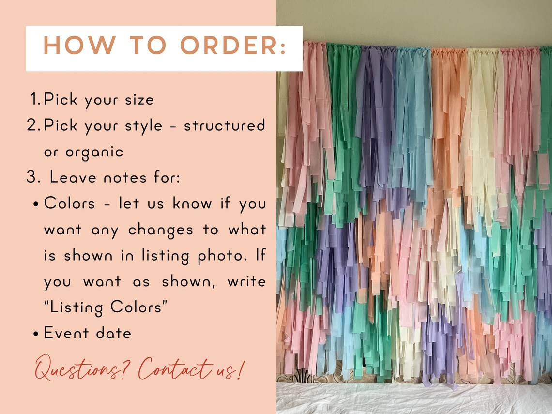 Pastel Fringe Photo Backdrop - Etsy