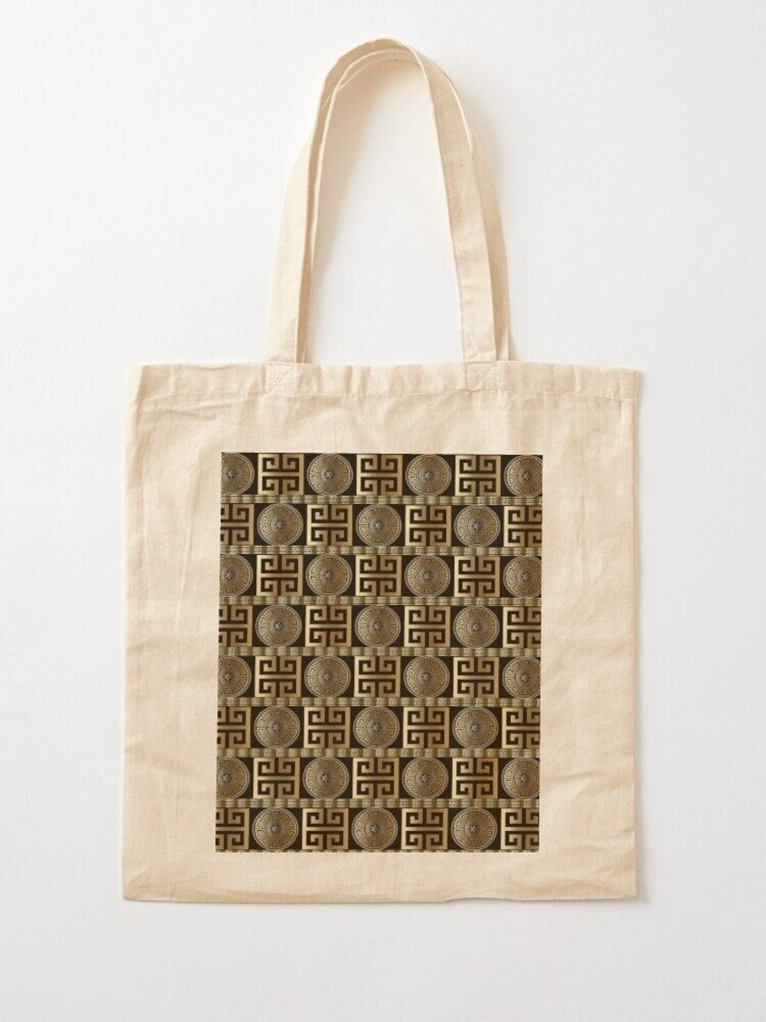 Meander, Ancient Greek Symbol, Canvas Tote Bag, Shopping Bag, Cotton ...