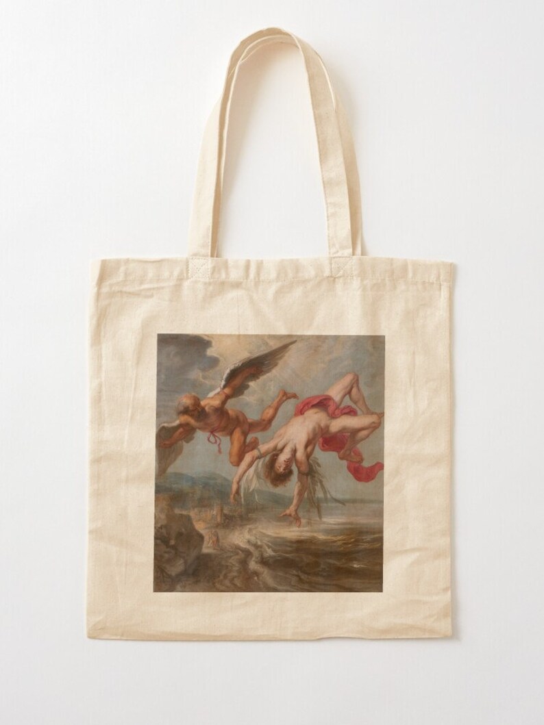 Icarus and Daedalus, Set for School or Studies, Canvas Cotton Tote Bag ...