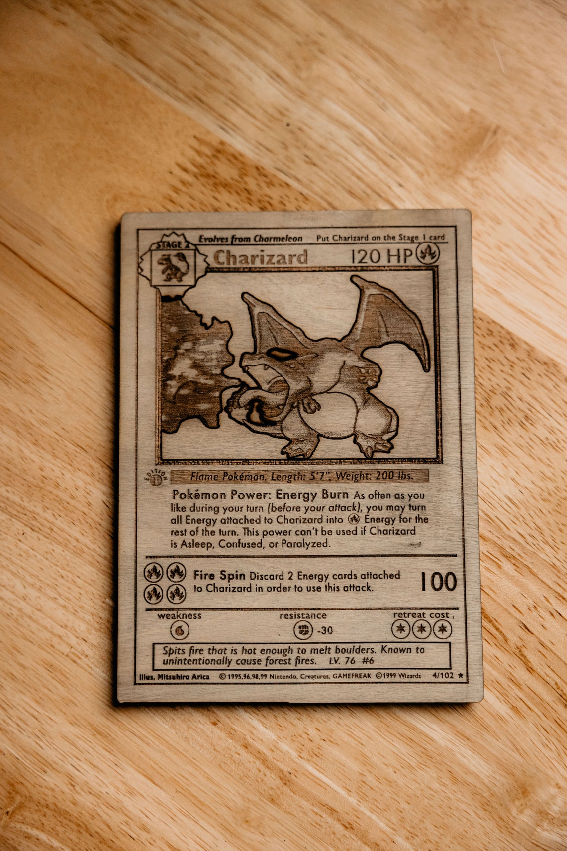 Charizard Base Set SVG, Laser Cut File, Lightburn Template, Pokémon ...
