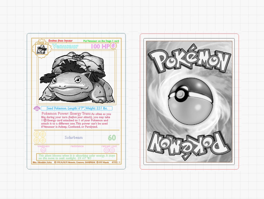 Venusaur Base Set SVG, Vector, Laser Cutter File, Lightburn File - Etsy