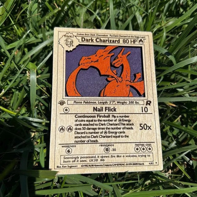 Dark Charizard First Edition SVG, Vector, Laser Cutter File, Lightburn ...