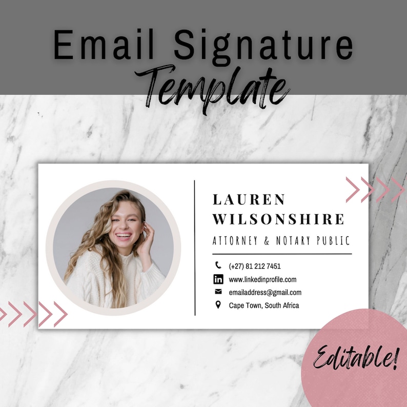 Customisable Email Signature Template on Canva. Elegant and ...