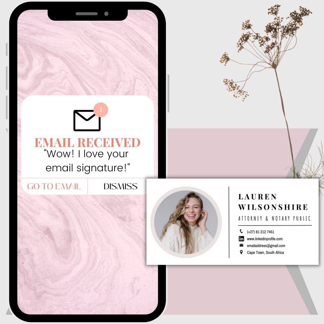 Customisable Email Signature Template on Canva. Elegant and ...