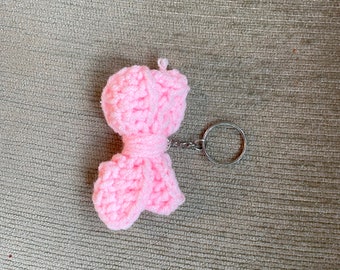 Handmade Crochet Bow Beaded Keychain Coquette Bag Charm Gift Idea - Etsy
