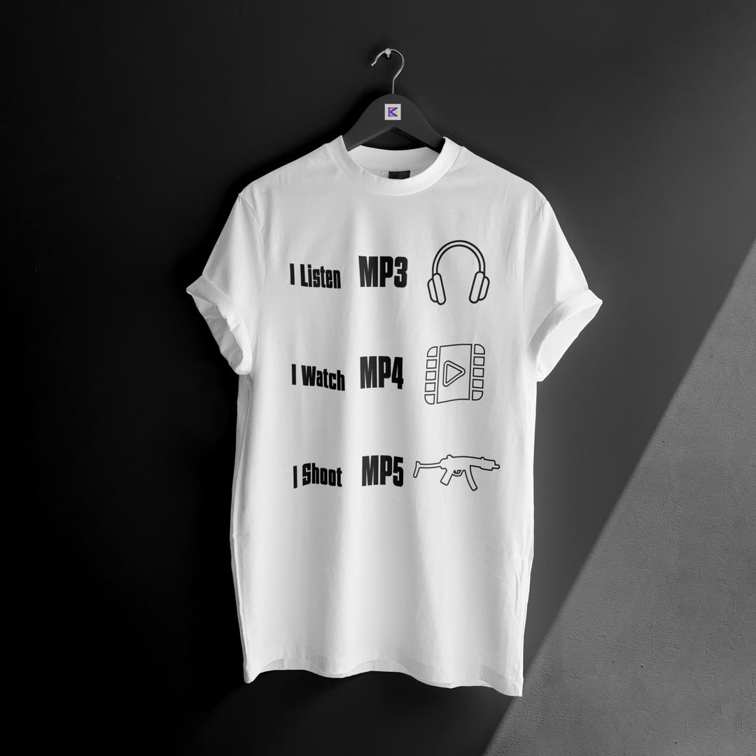 Unisex Funny MP3 MP4 MP5 T-shirt - Meme Humor Tee for Music, Movies ...