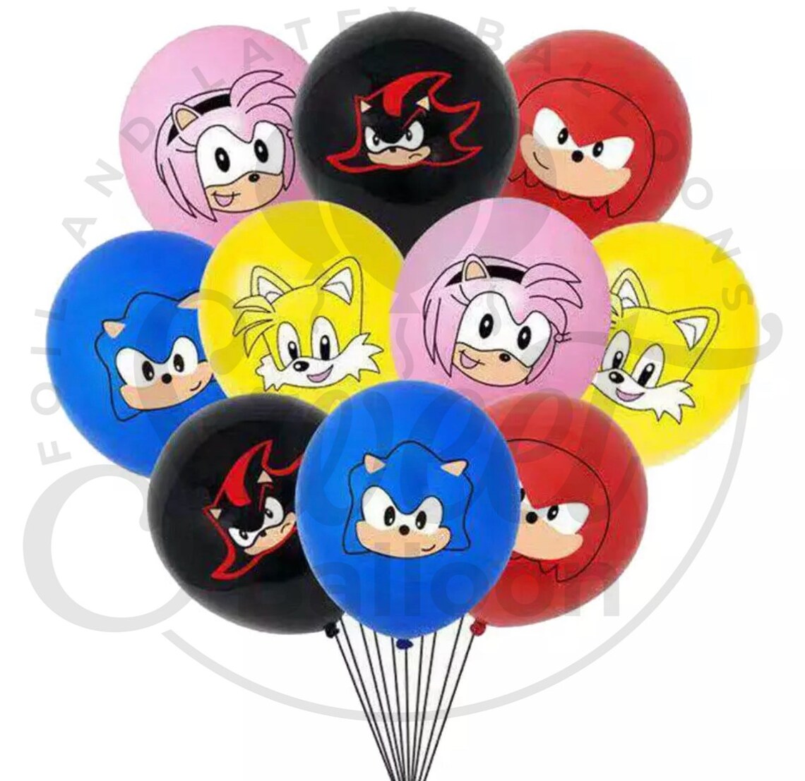 12 X Sonic the Hedgehog Latex Balloons Birthday Decorations Boys Sonic ...
