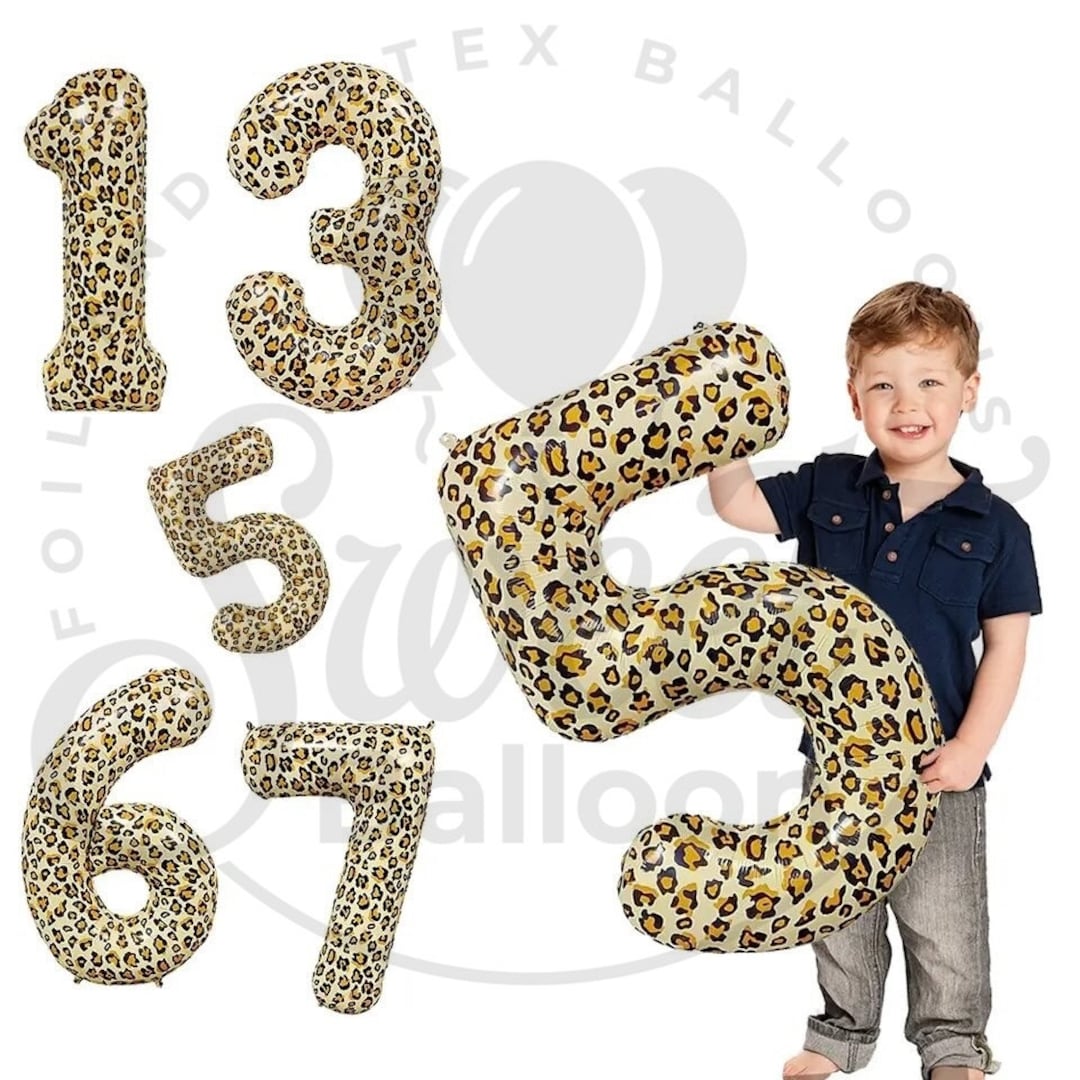 32" Leopard Print Number Balloon: Birthday Party Decor - Etsy UK