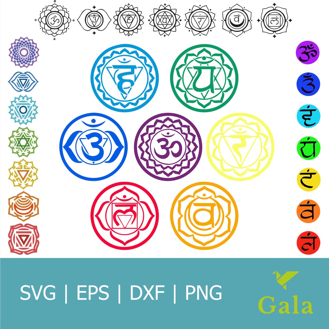 7 Chakra Svg| Chakra Symbol Svg| Yoga Svg| Buddha Svg| Chakras Svg for ...