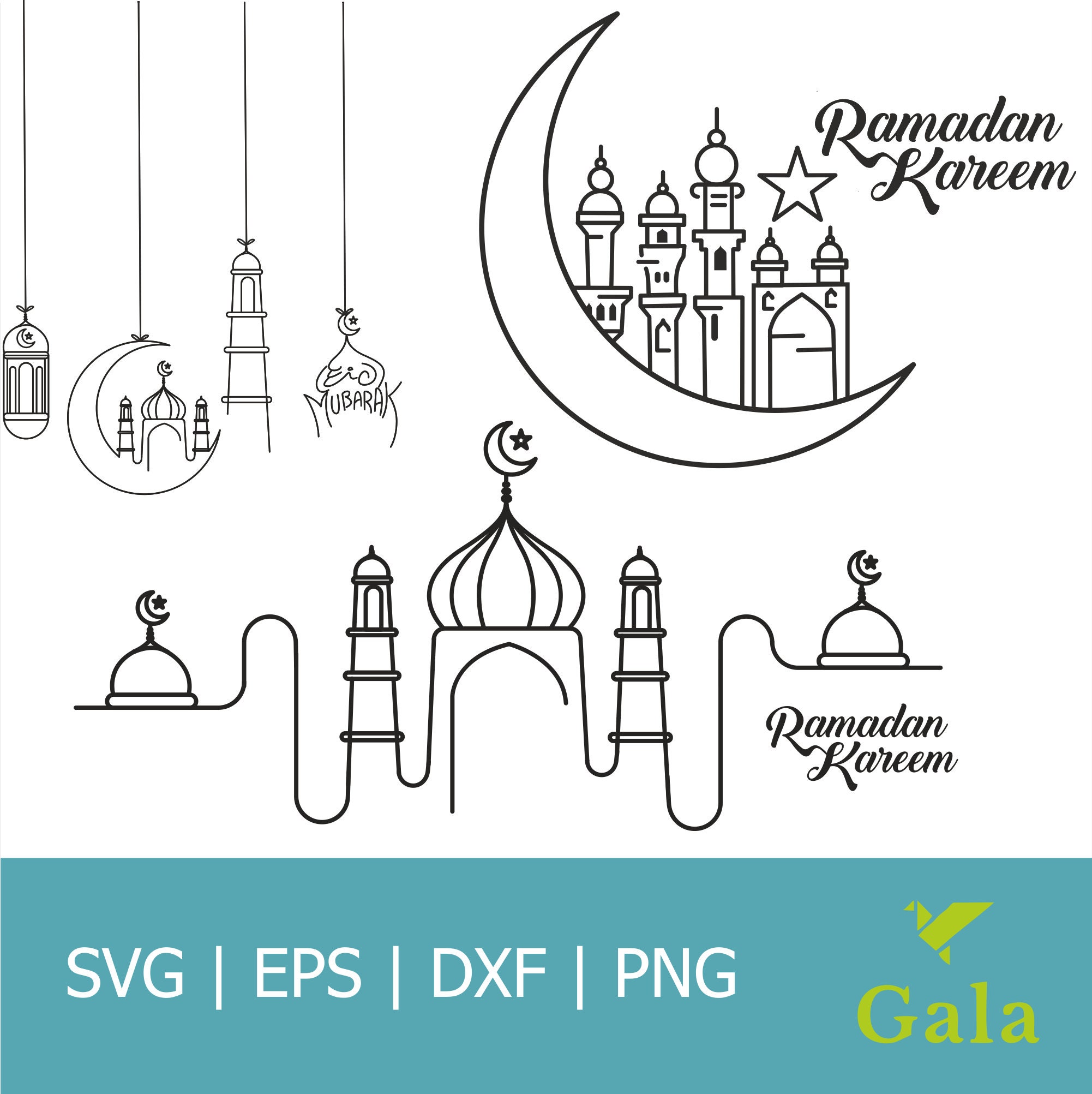 Ramadan Kareem SVG Pack, Ramadan Gift, Mubarak Svg, Happy Ramadan Svg ...