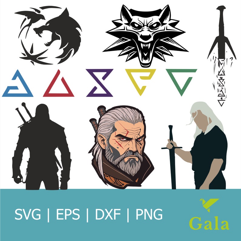 Witcher Logo Medallion Symbols Digital Download Instant Download Svg ...