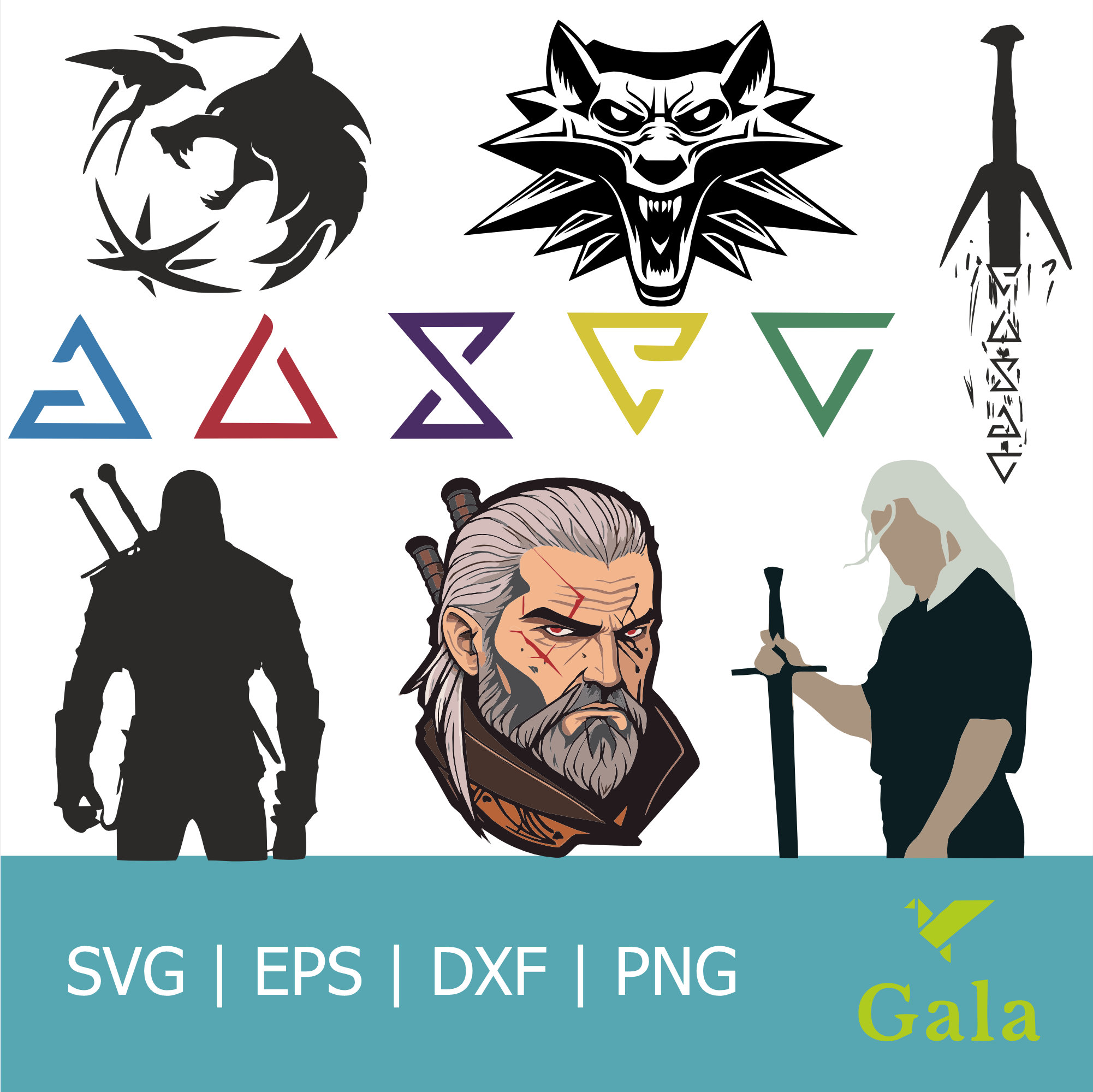 Witcher Logo Medallion Symbols Digital Download Instant Download Svg ...