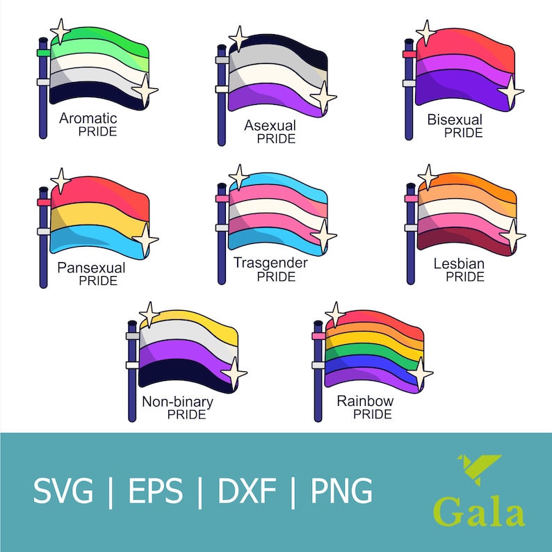 LGBTQ SVG Bundle Pride Flags Hearts Rainbows Pride Symbols Gay T-shirt ...