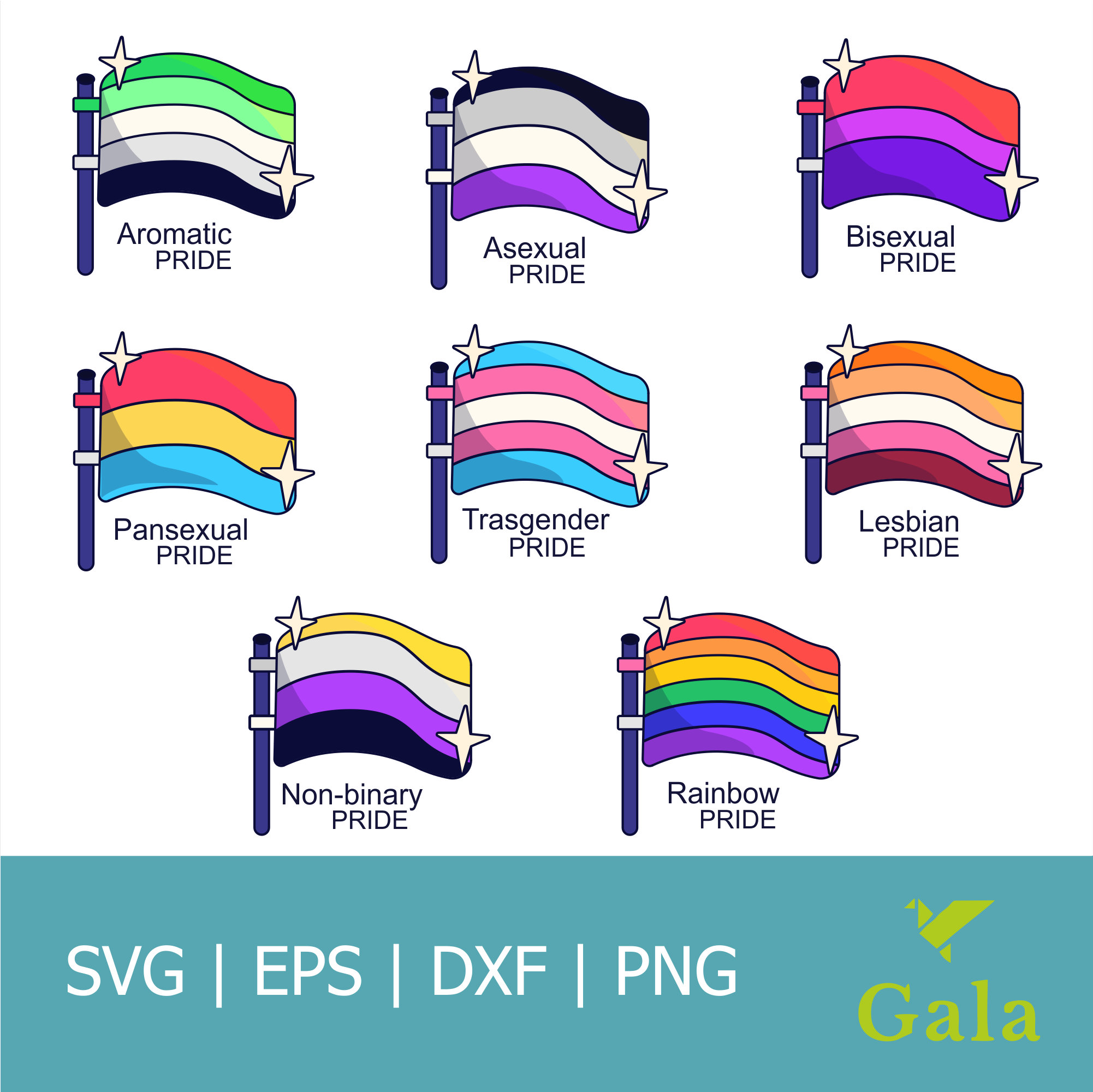 LGBTQ SVG Bundle Pride Flags Hearts Rainbows Pride - Etsy
