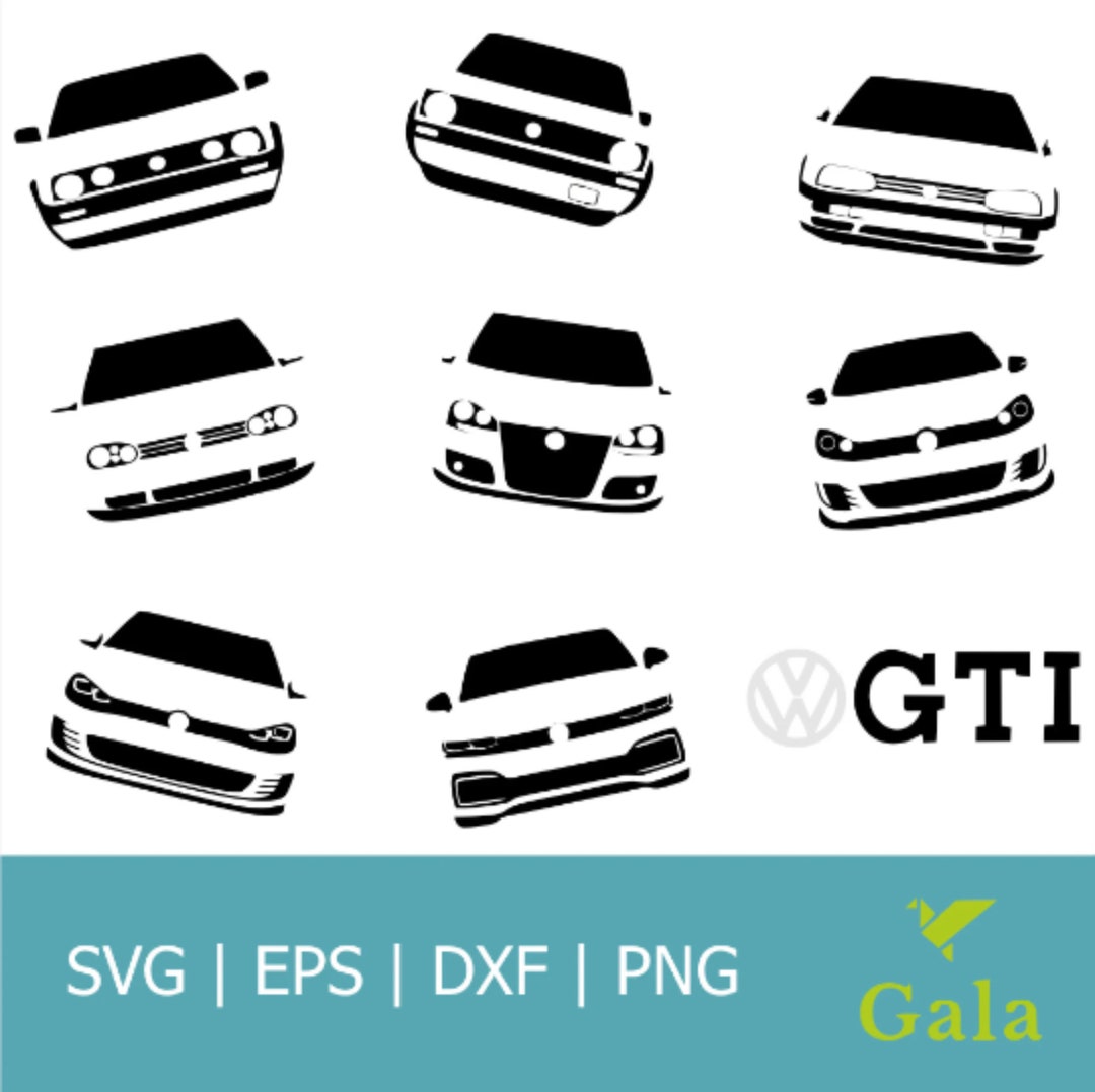 GTI Golf Svg| All Series MK 1/2/3/4/5/6/7/8 Svg| Png| Eps| Dxf| Car Vector| Cricut| Silhouette ...