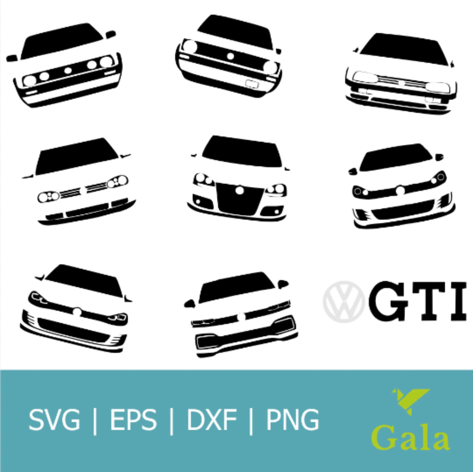 GTI Golf Svg| All Series MK 1/2/3/4/5/6/7/8 Svg| Png| Eps| Dxf| Car ...