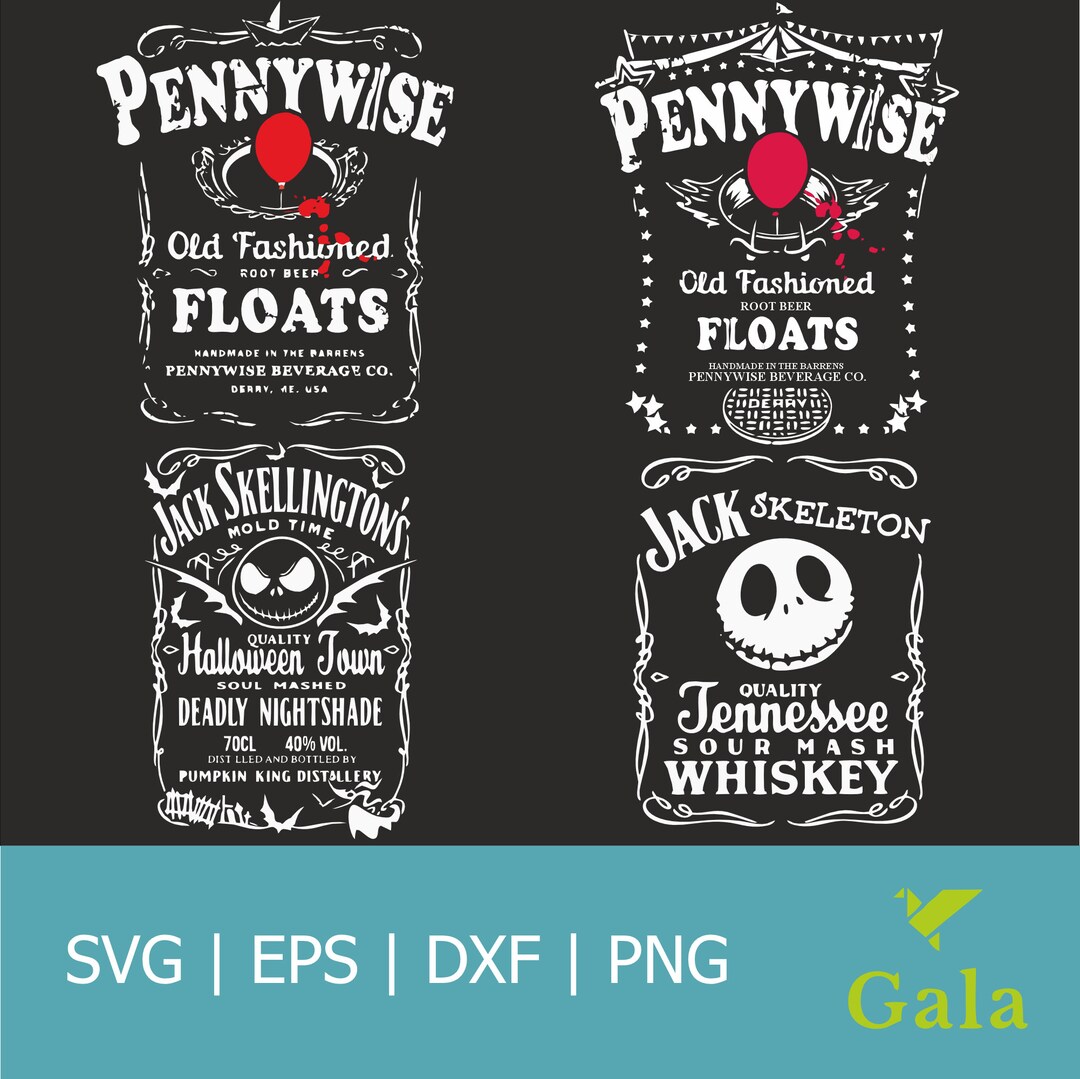 Jack Skellington Whiskey SVG| Pennywise Whiskey Svg | Halloween Svg ...