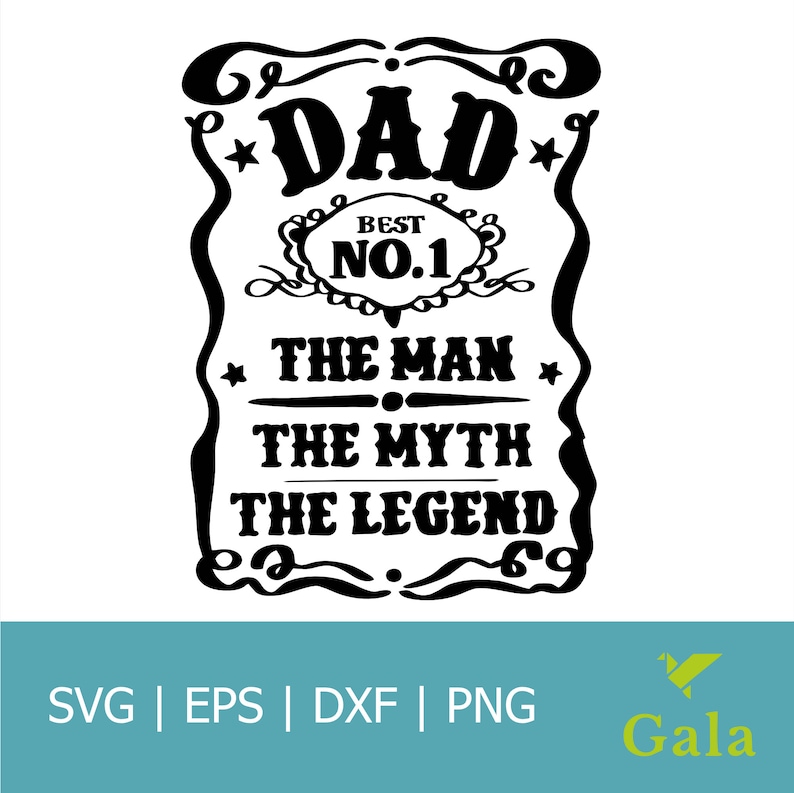 Father's Day Svg Dad Svg Dad the Man Svg the Myth the Legend Svg Png Dxf Eps Jack Fathers Day ...