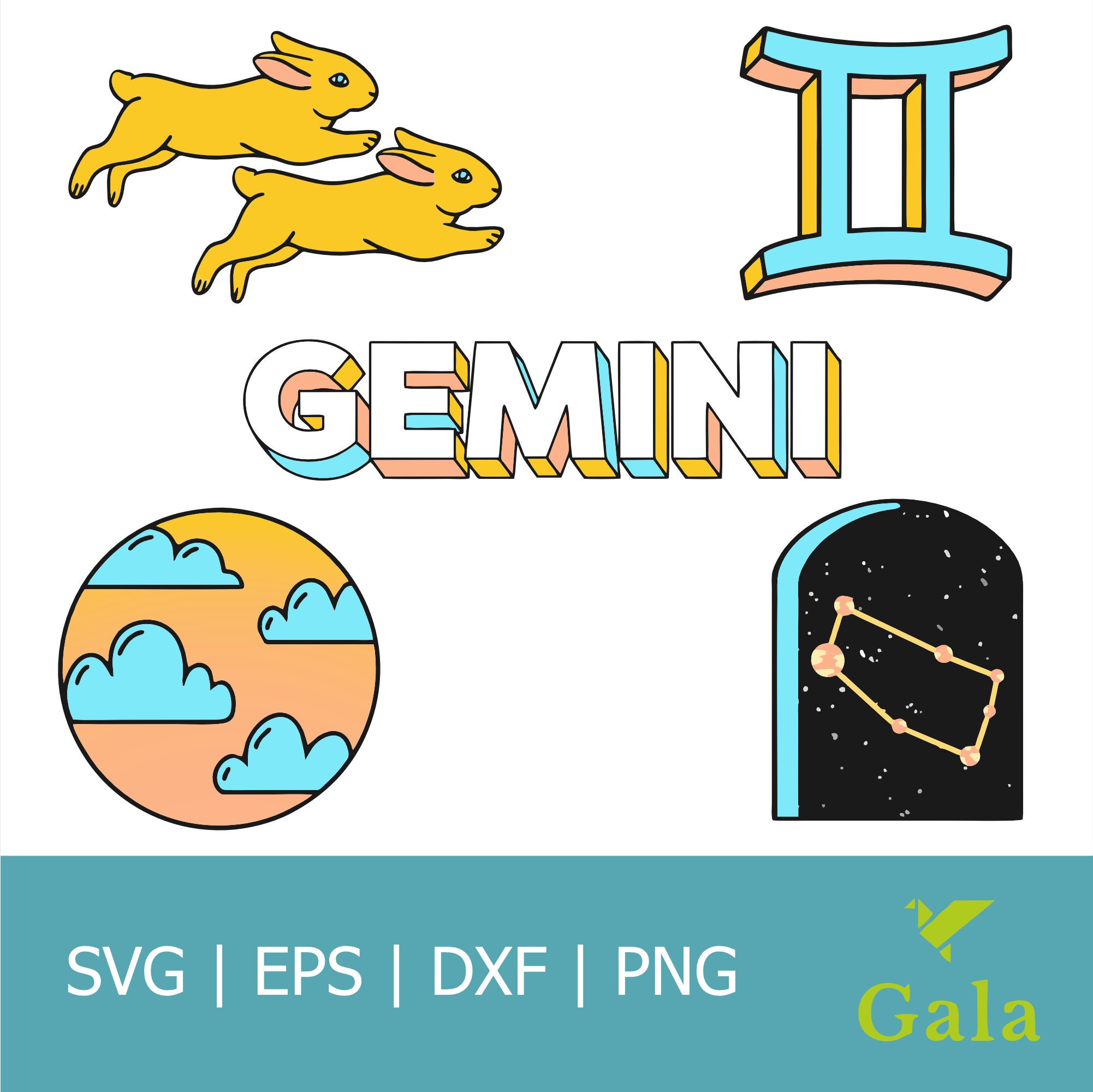Gemini SVG PNG Cloud Gemini Svg Horoscope Shirt Zodiac Svg Gemini ...