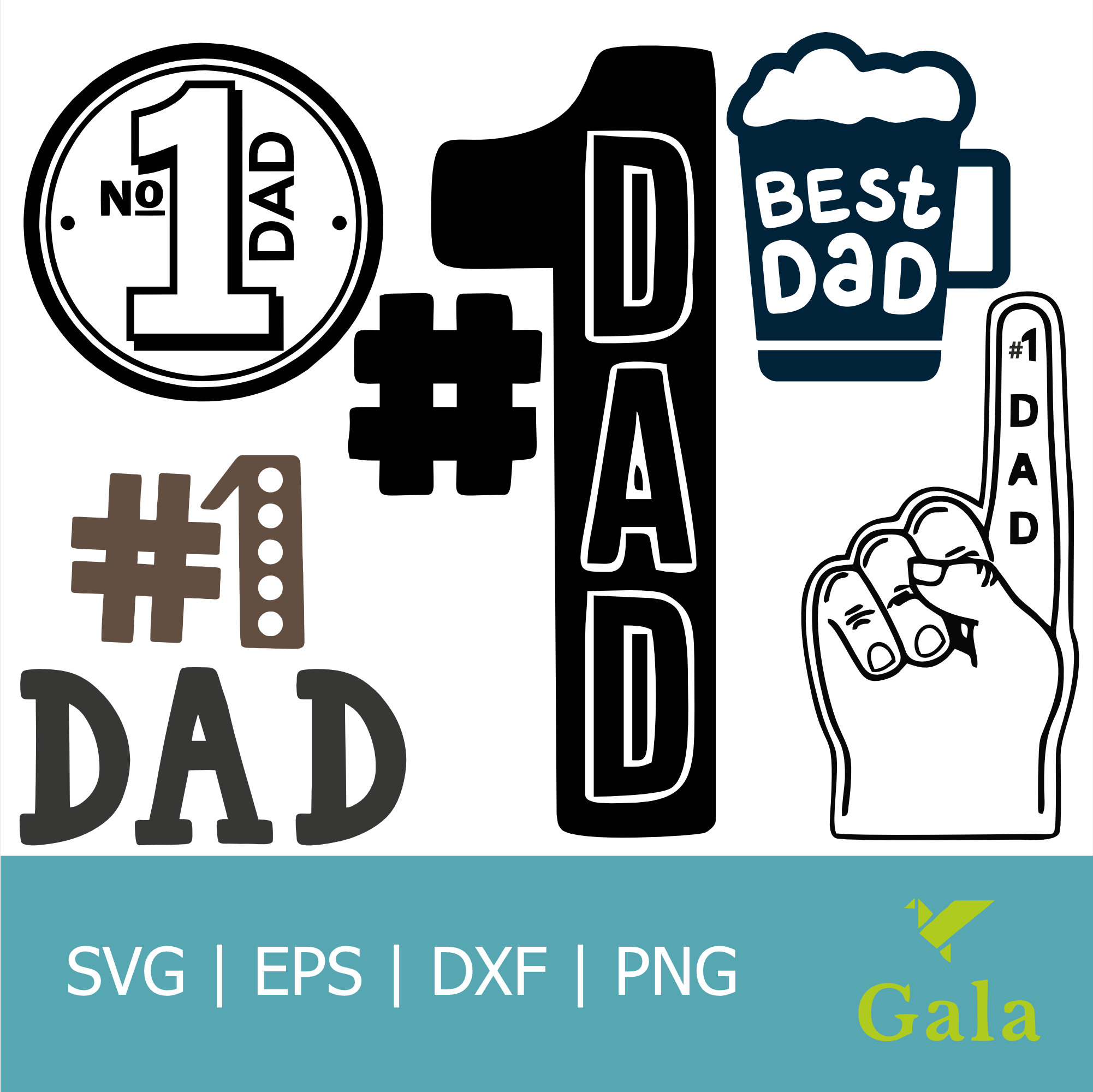 World's 1 Dad 1 Dad Father's Day Father's Day Svg Best Dad Svg 1 Dad ...
