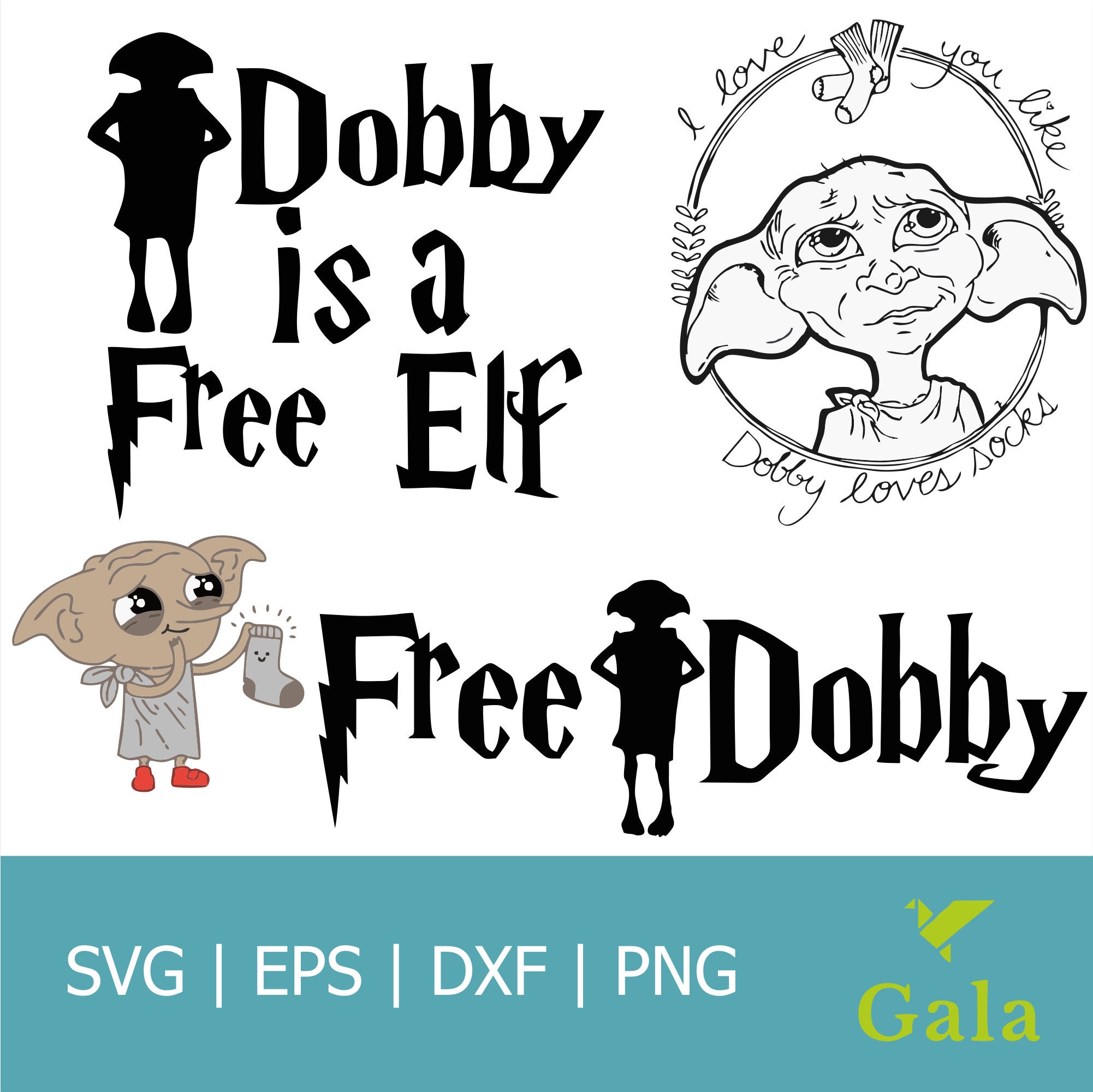 Dobby SVG Svg Png Dxf Eps Free Dobby SVG Dobby is a Free Elf Dobby Loves Socks Hogwarts SVG ...
