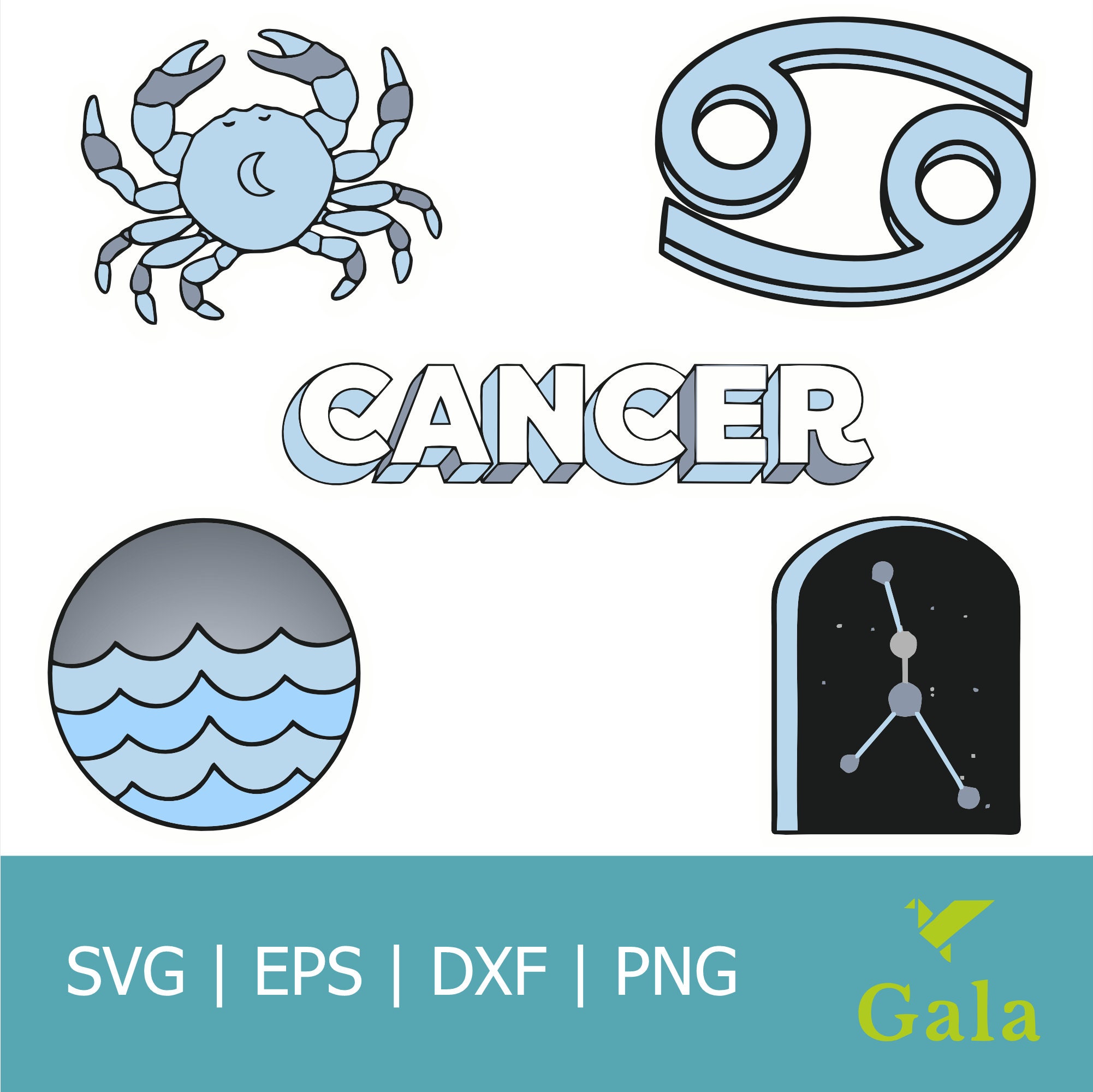 Cancer Zodiac SVG PNG| Wave Cancer Svg| Horoscope Shirt| Zodiac Svg ...